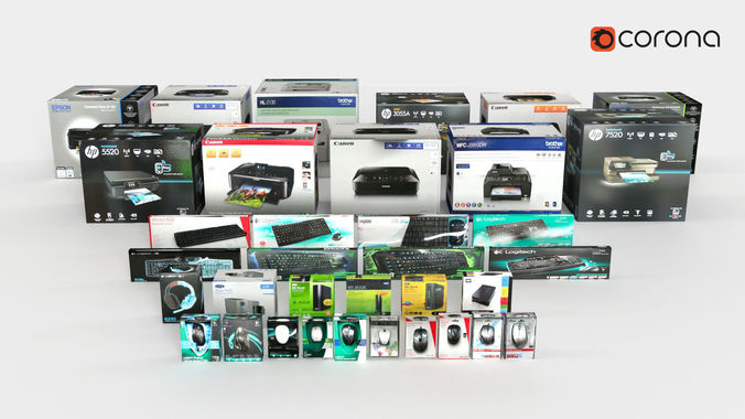 Stock Packaging Computer Supplies 3D model 3D model | CGTrader