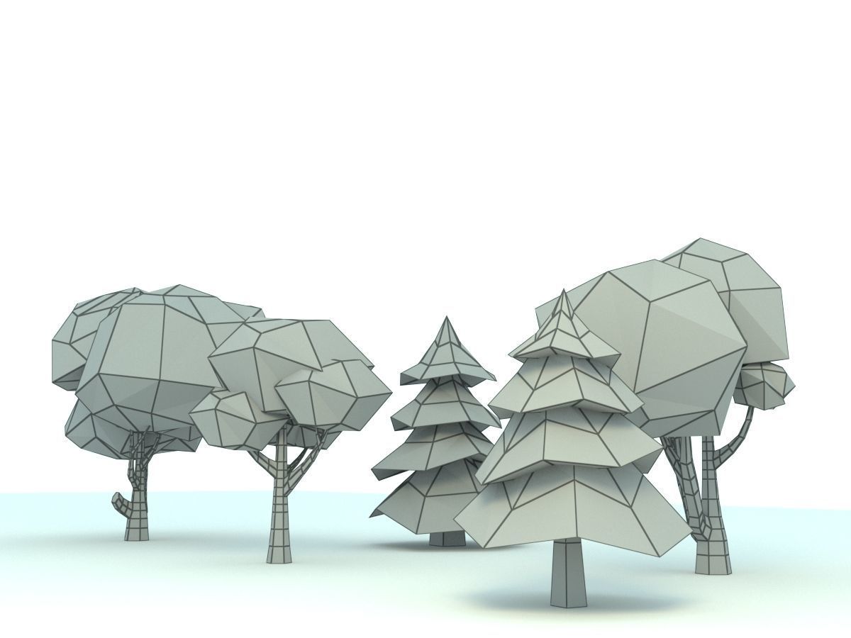 3D model Low Poly Forest Trees VR / AR / low-poly | CGTrader