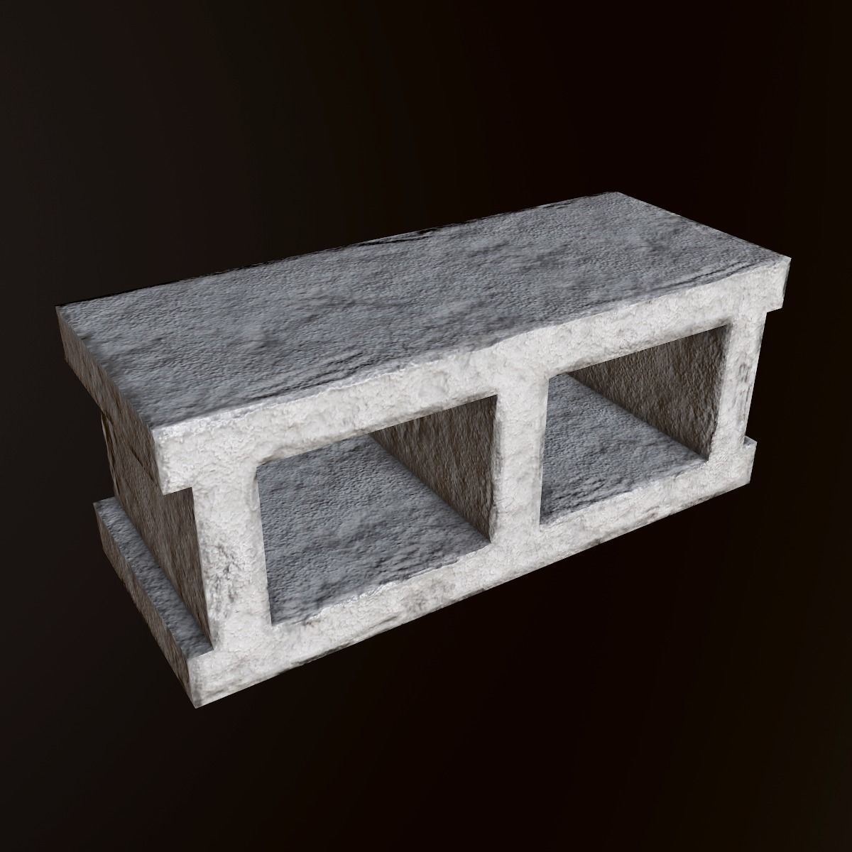 3D model Cinderblock - PBR Game Ready concrete block VR / AR / low-poly ...
