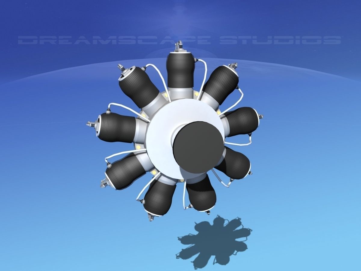 Rotary Aircraft Engine 3D model rigged | CGTrader
