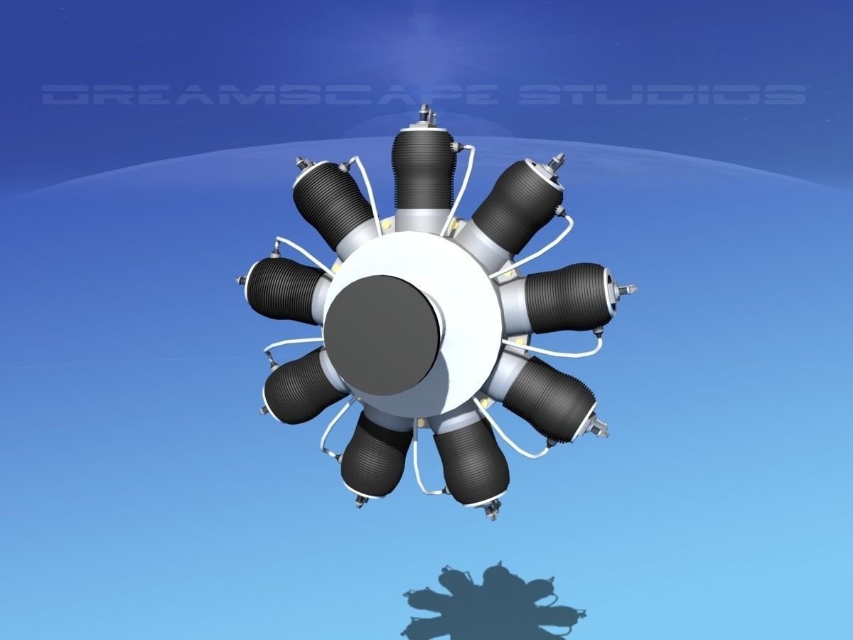 Rotary Aircraft Engine 3D model rigged | CGTrader