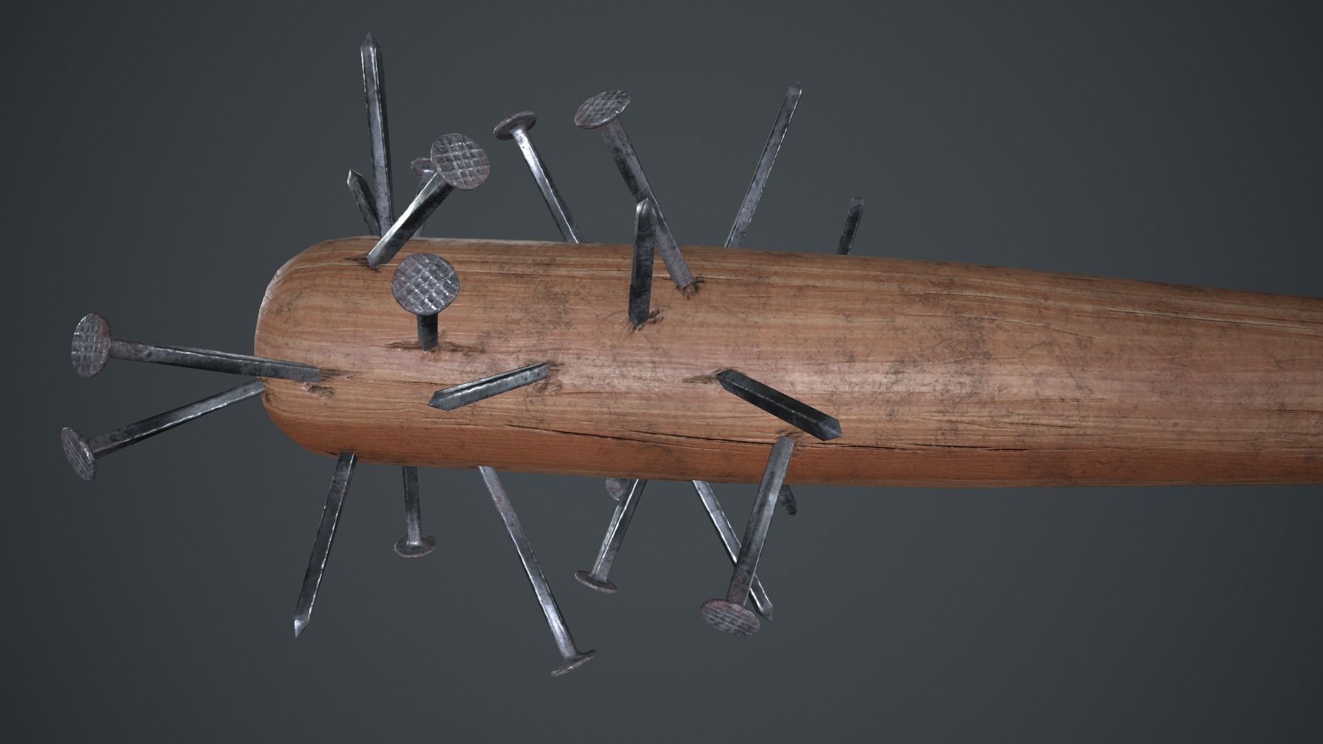 3D model Baseball Bat Weapon With Metal Nails PBR Game Ready VR / AR ...