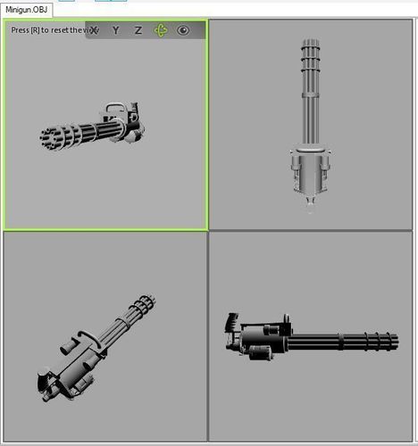 3D model mini gun for my game VR / AR / low-poly | CGTrader