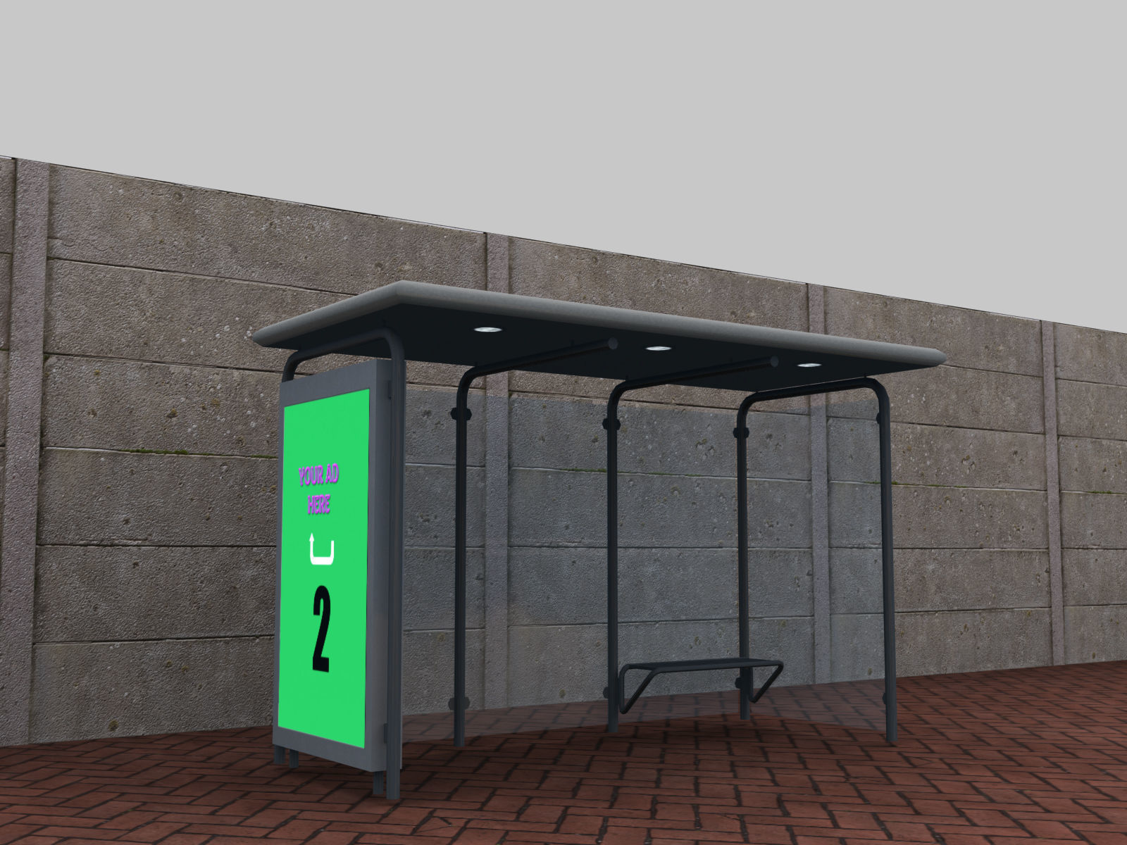 3D model Bus Stop Modern4 VR / AR / low-poly | CGTrader