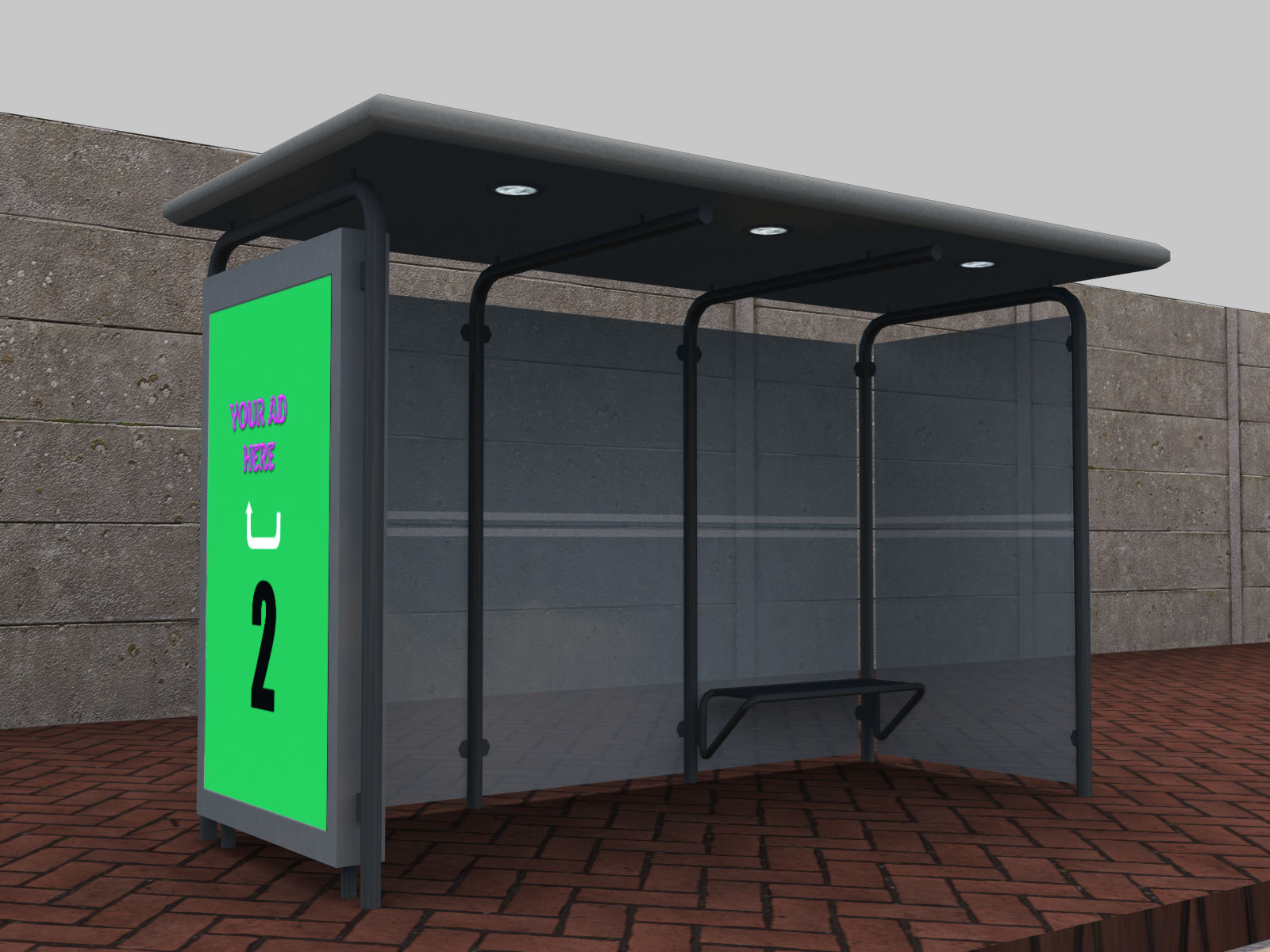 3D model Bus Stop Modern4 VR / AR / low-poly | CGTrader