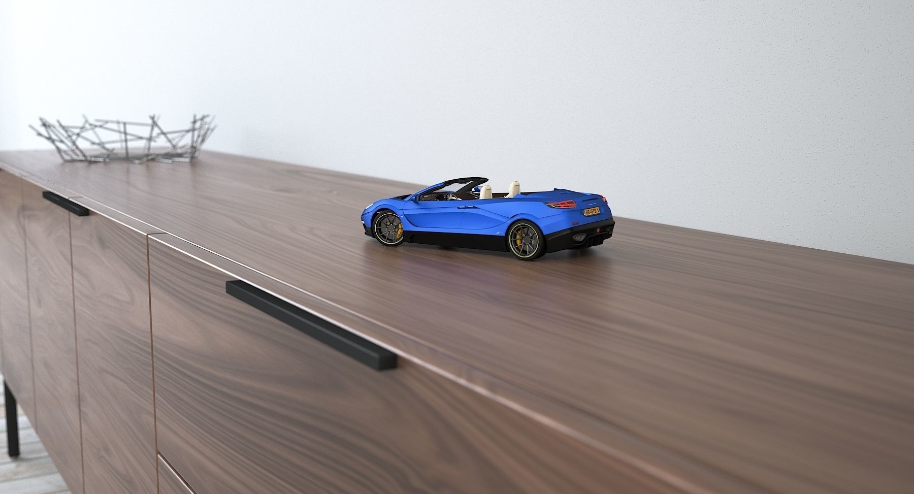 Pastoe frame sideboard Joost 3D model animated rigged | CGTrader