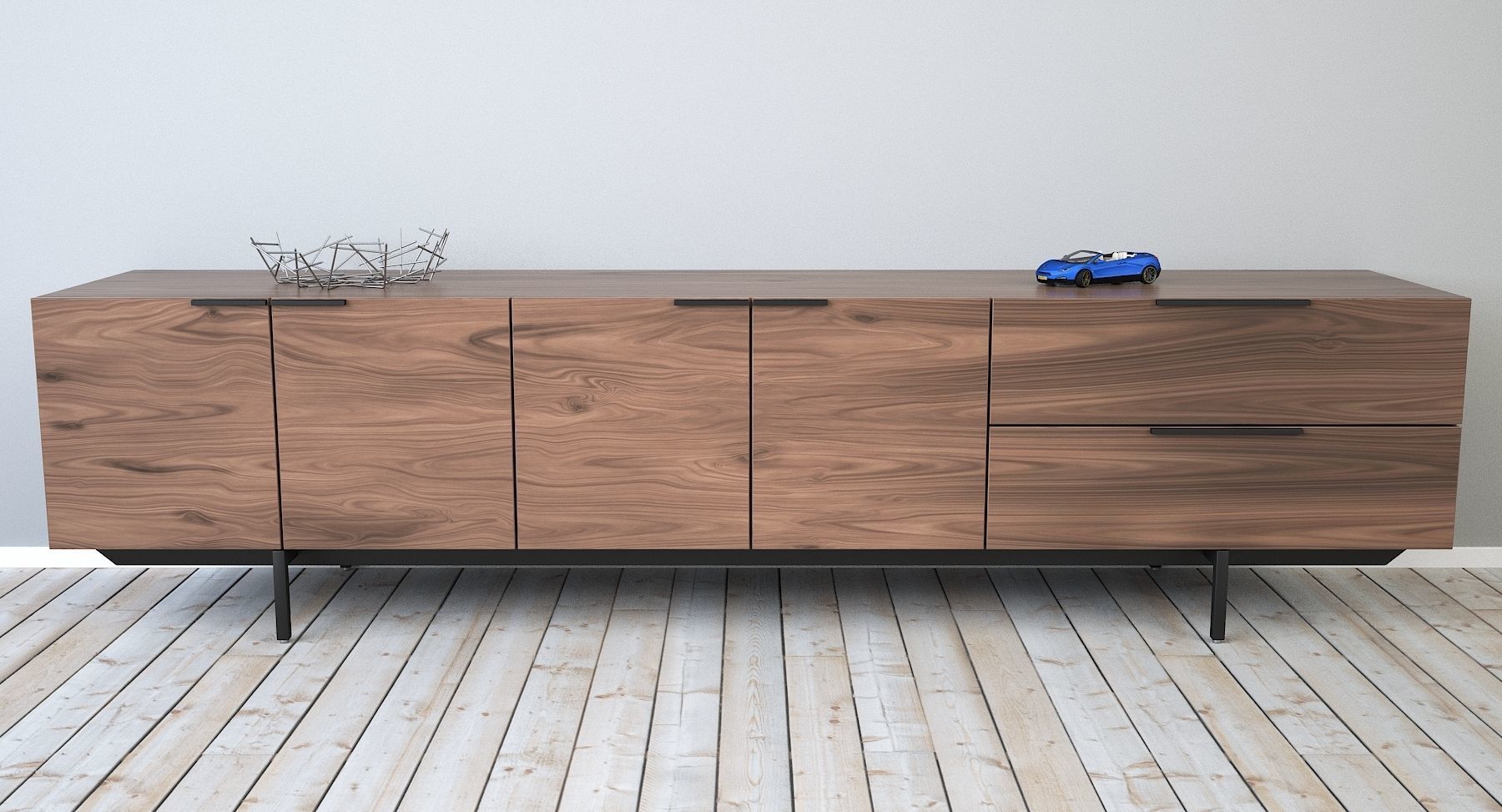 Pastoe frame sideboard Joost 3D model animated rigged | CGTrader