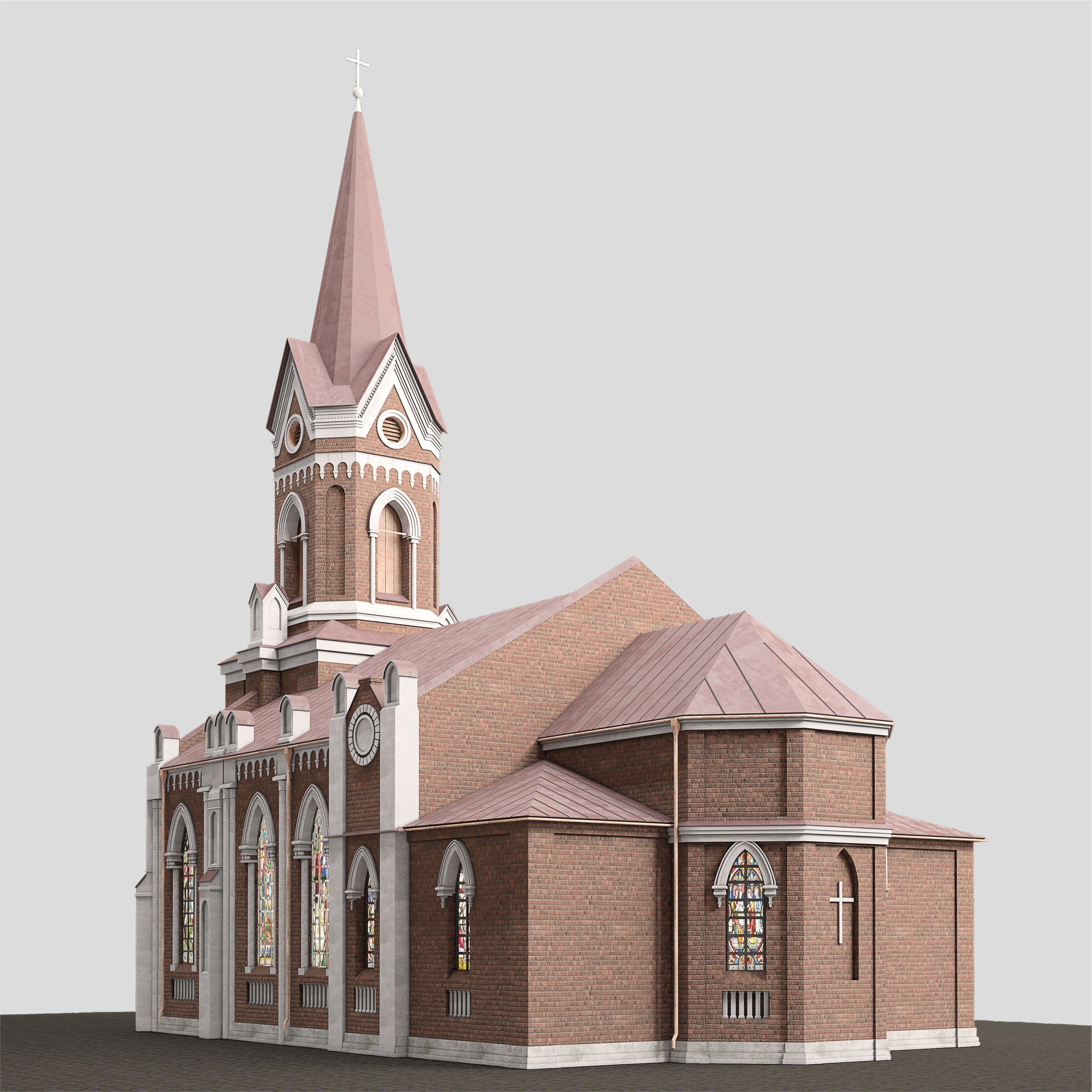 Cathedral church 3D model | CGTrader