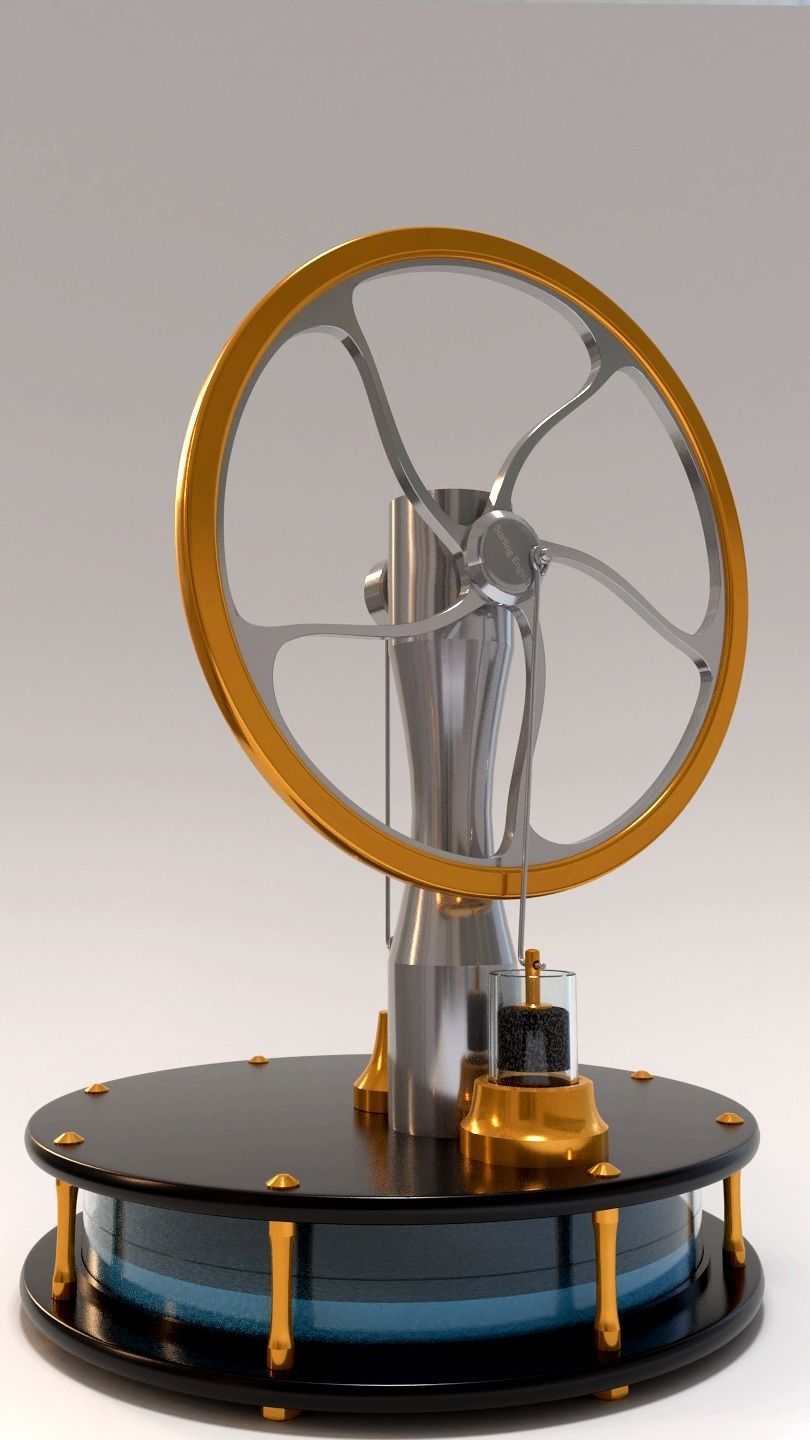 Stirling engine animated 3D model animated rigged | CGTrader