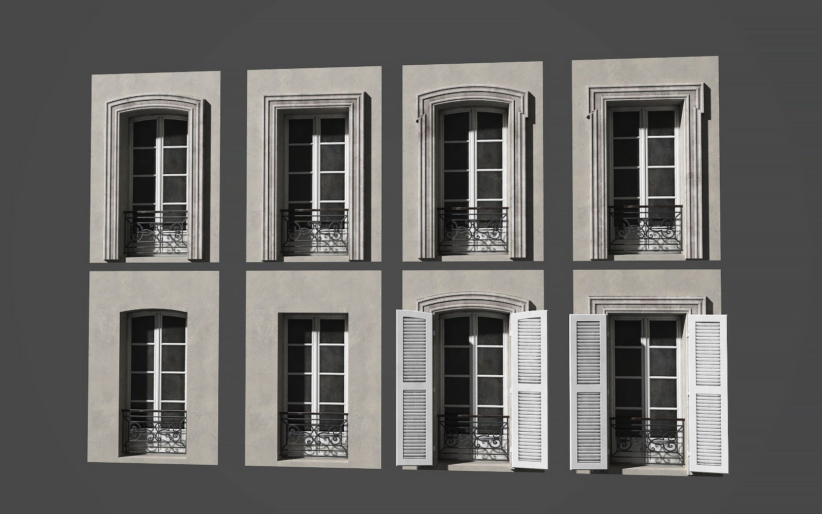 3D model Modular french window VR / AR / low-poly | CGTrader