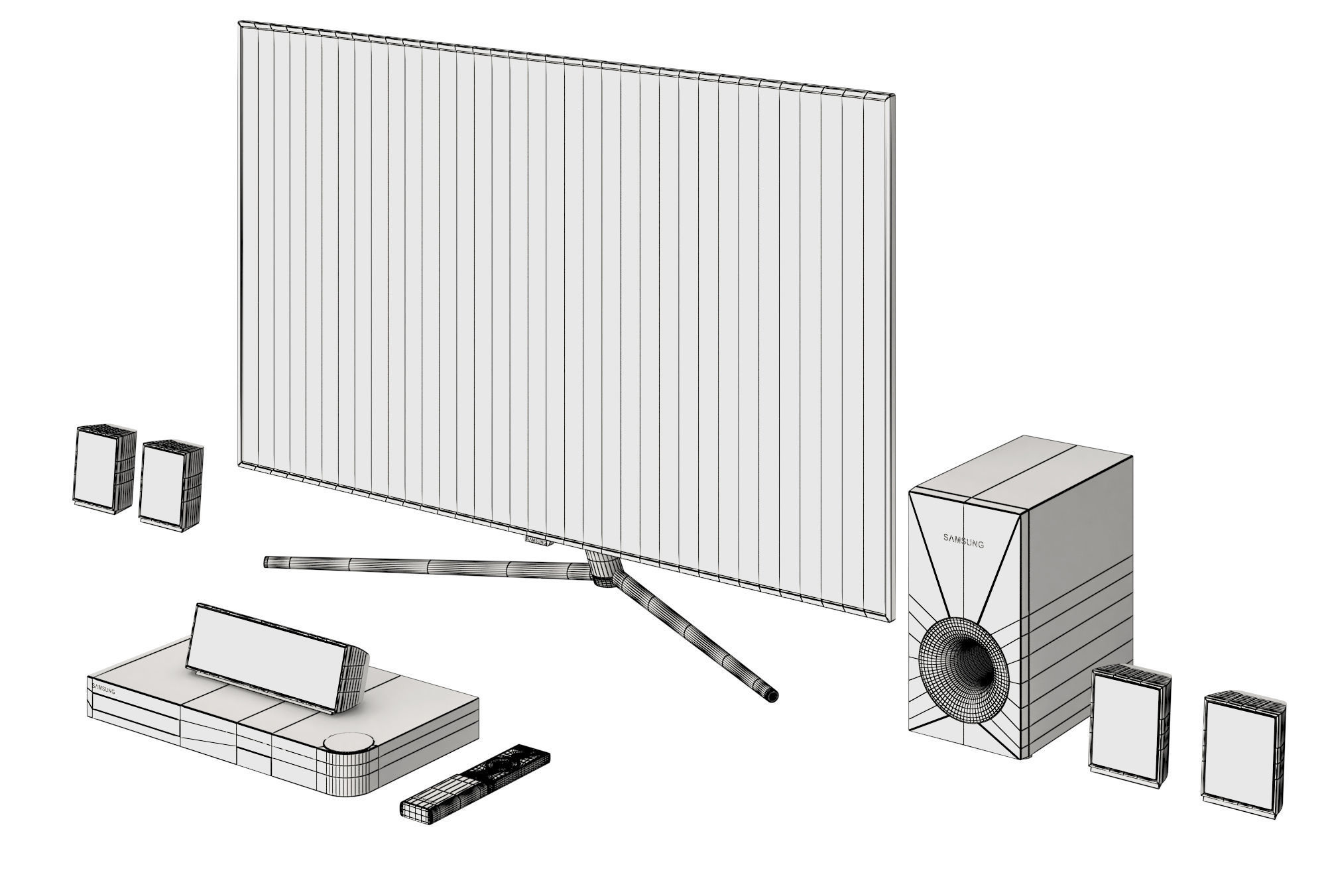 Samsung TV QLED Home Cinema Blu-ray 2 3D model | CGTrader