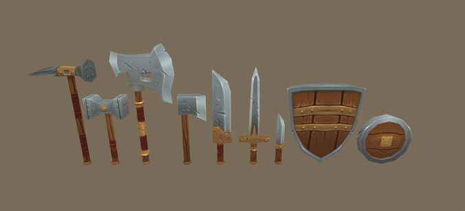 3D model Meele Weapons VR / AR / low-poly | CGTrader