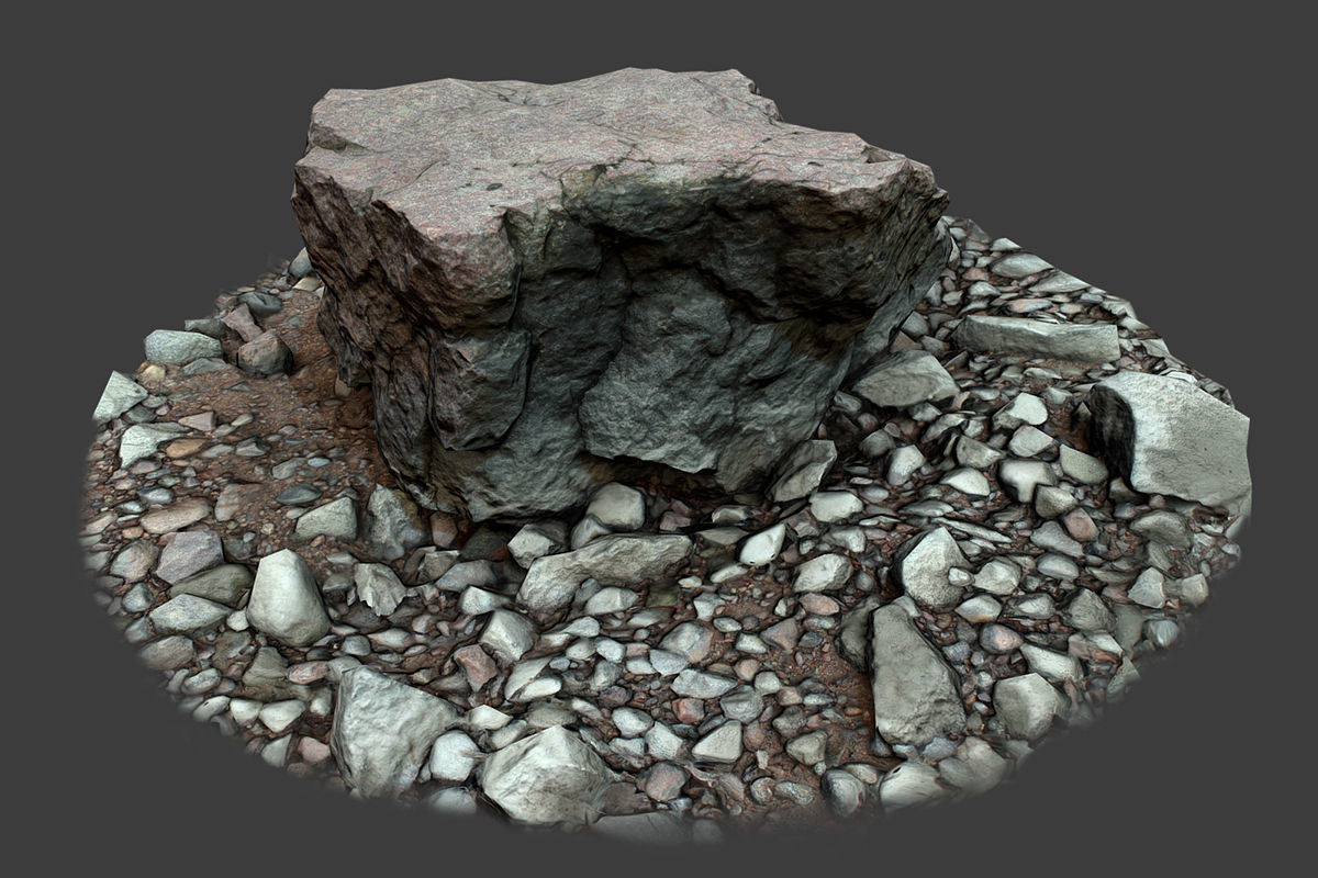 3D model Rock on Ground VR / AR / low-poly | CGTrader