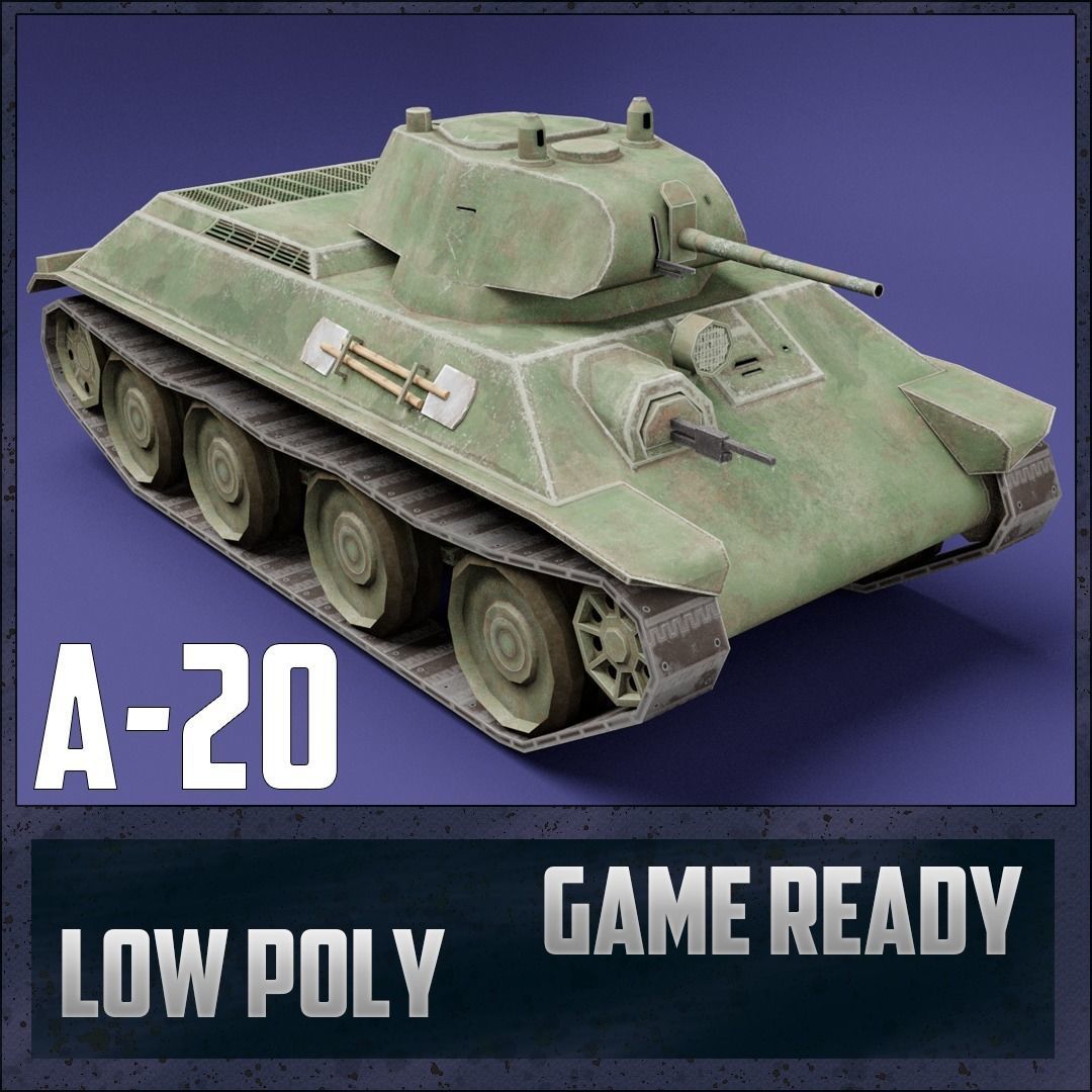 3D model A-20 USSR Toon Tank -Big- VR / AR / low-poly | CGTrader