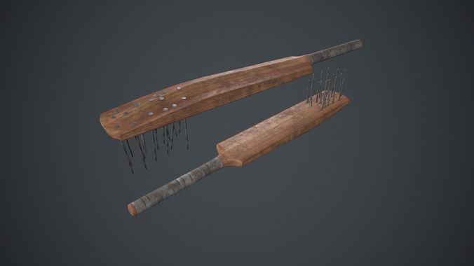 3D model Cricket Bat Weapon With Metal Nails VR / AR / low-poly | CGTrader