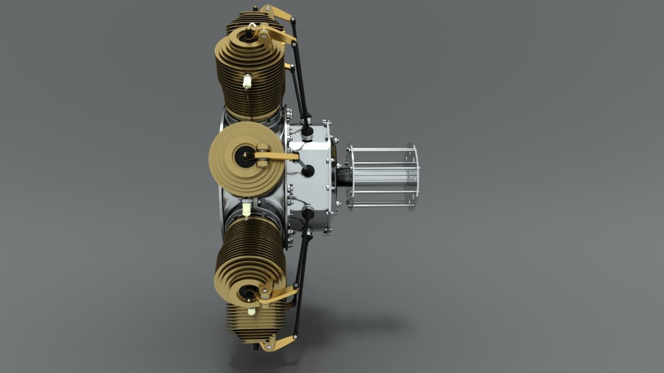 Rotary engine Gnome Monosoupape 3D model | CGTrader