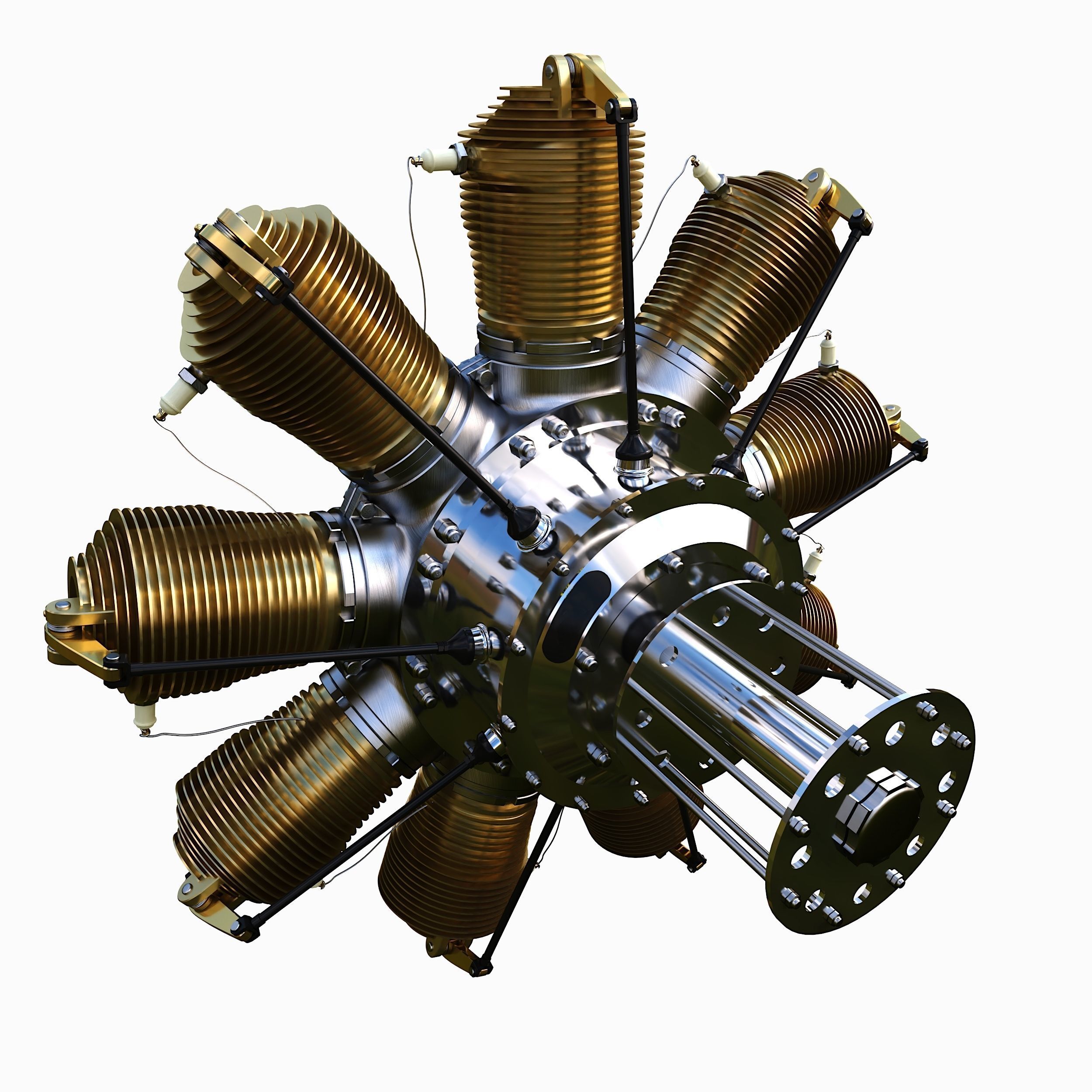 Rotary engine Gnome Monosoupape 3D model | CGTrader