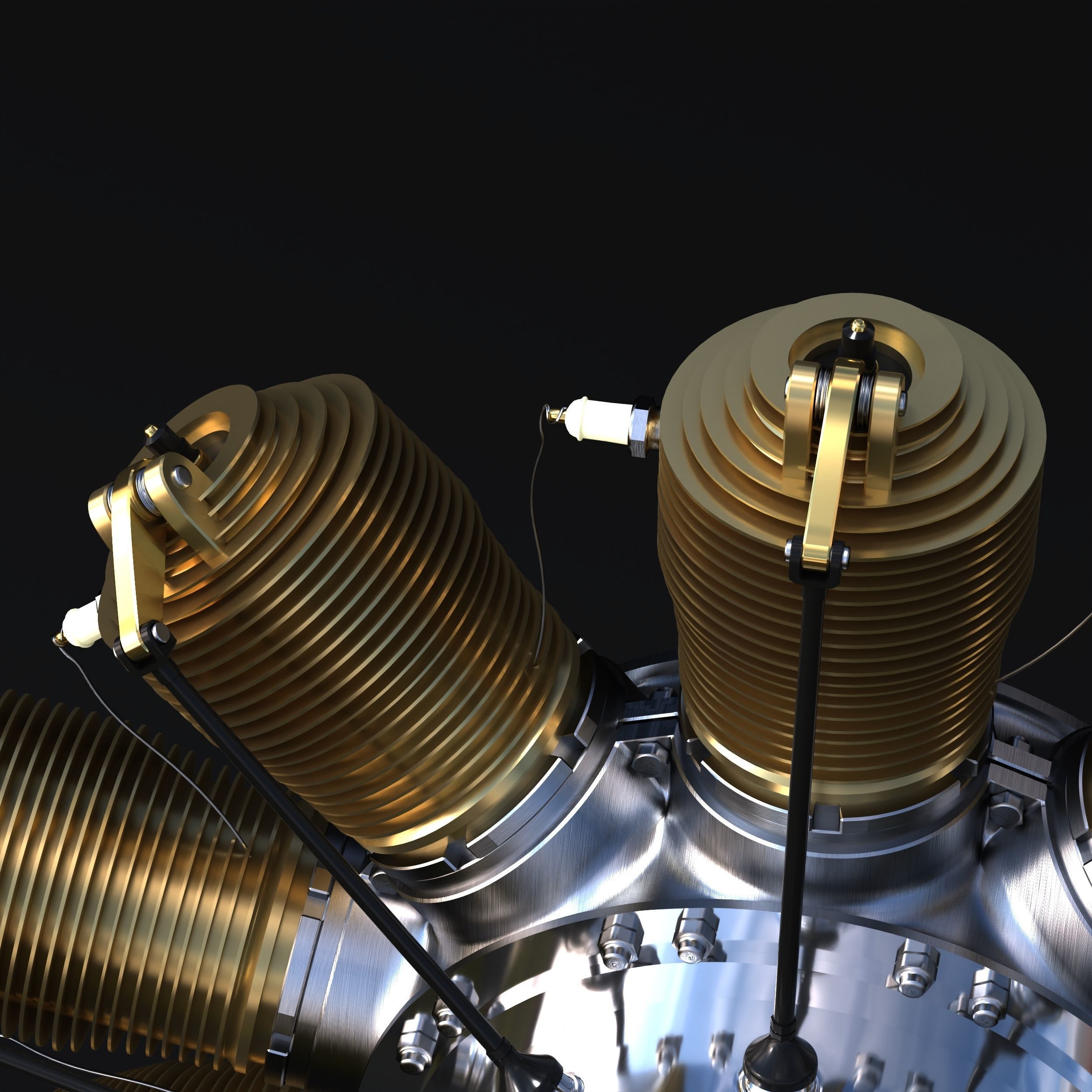Rotary engine Gnome Monosoupape 3D model | CGTrader