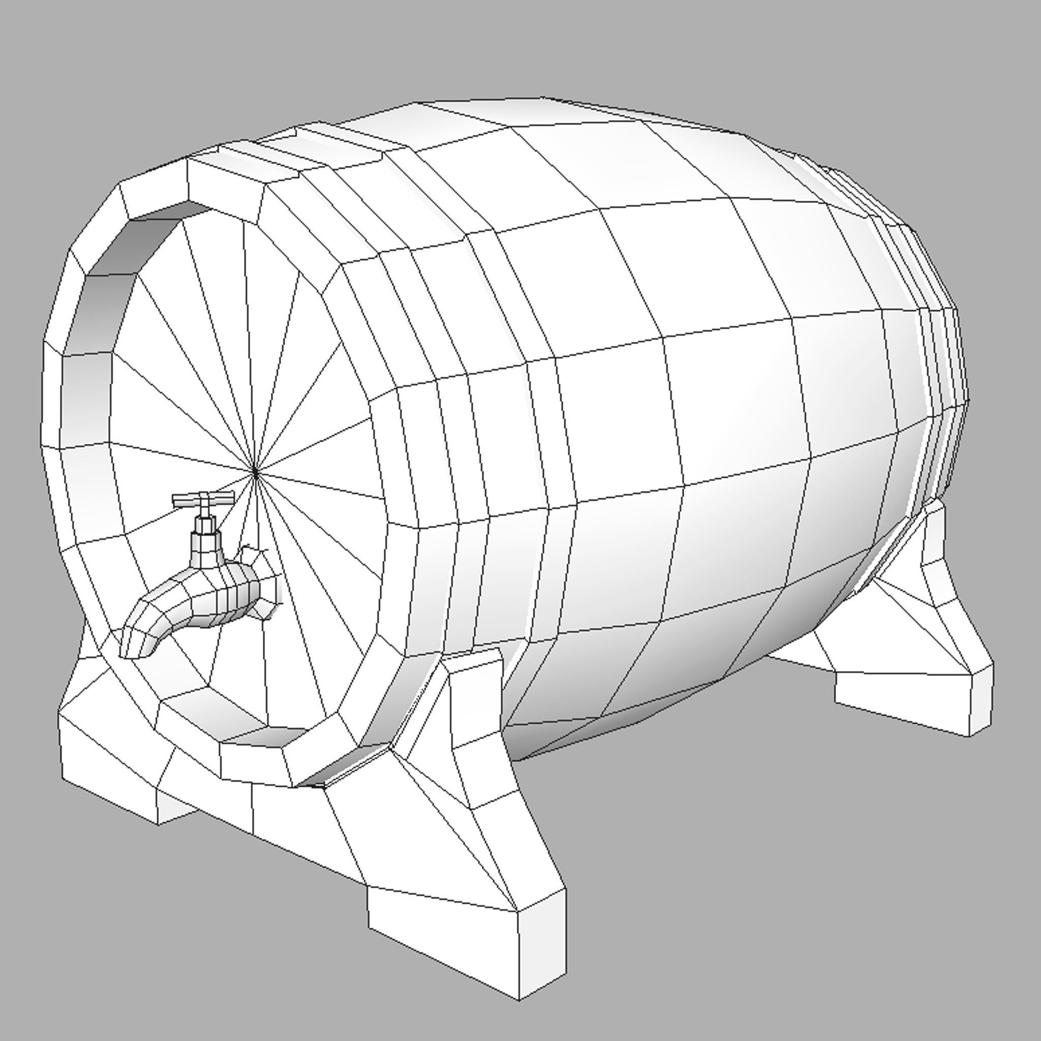 3D model Low poly Beer Barrel VR / AR / low-poly | CGTrader