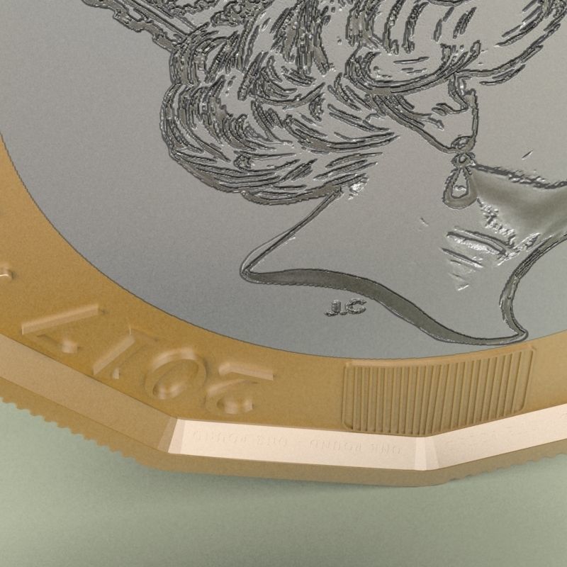 New British Pound Coin 3D model | CGTrader