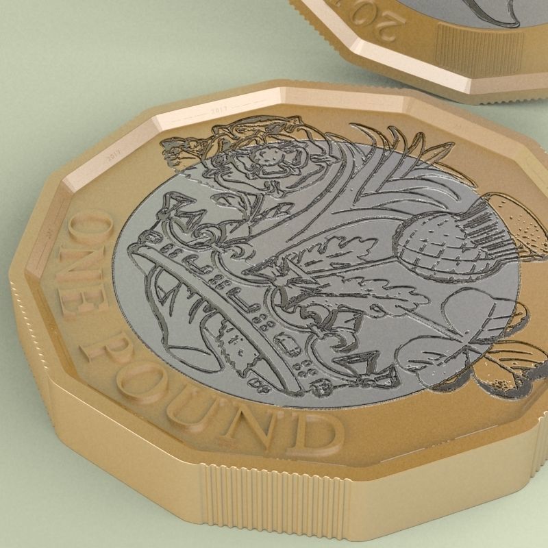 New British Pound Coin 3D model | CGTrader