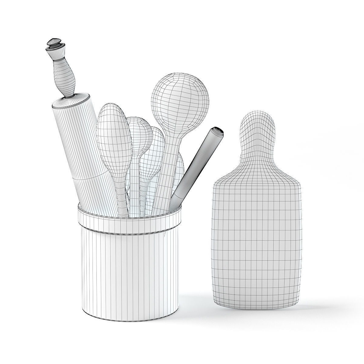 Wooden Kitchen Utensils 3D Model 3D model | CGTrader