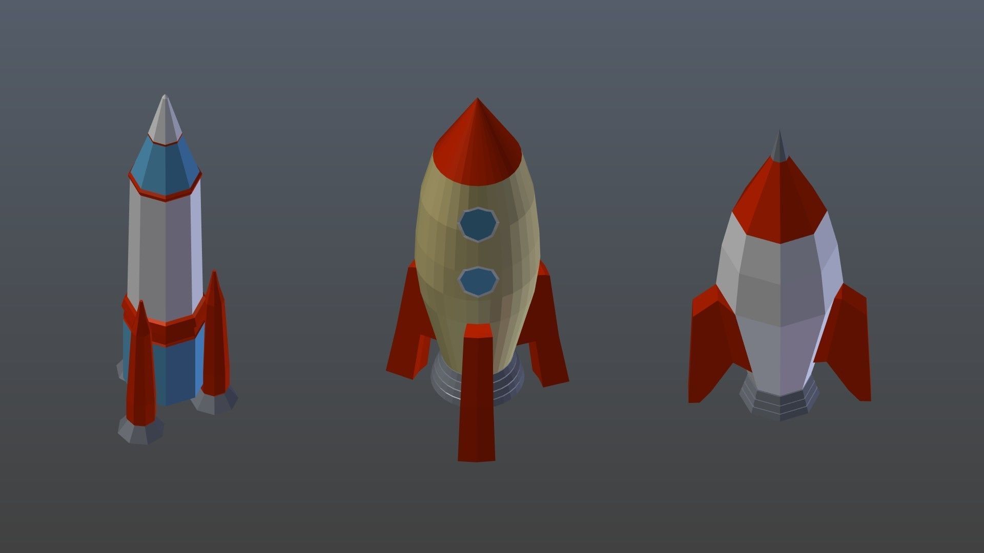 3D model Low poly rockets VR / AR / low-poly | CGTrader