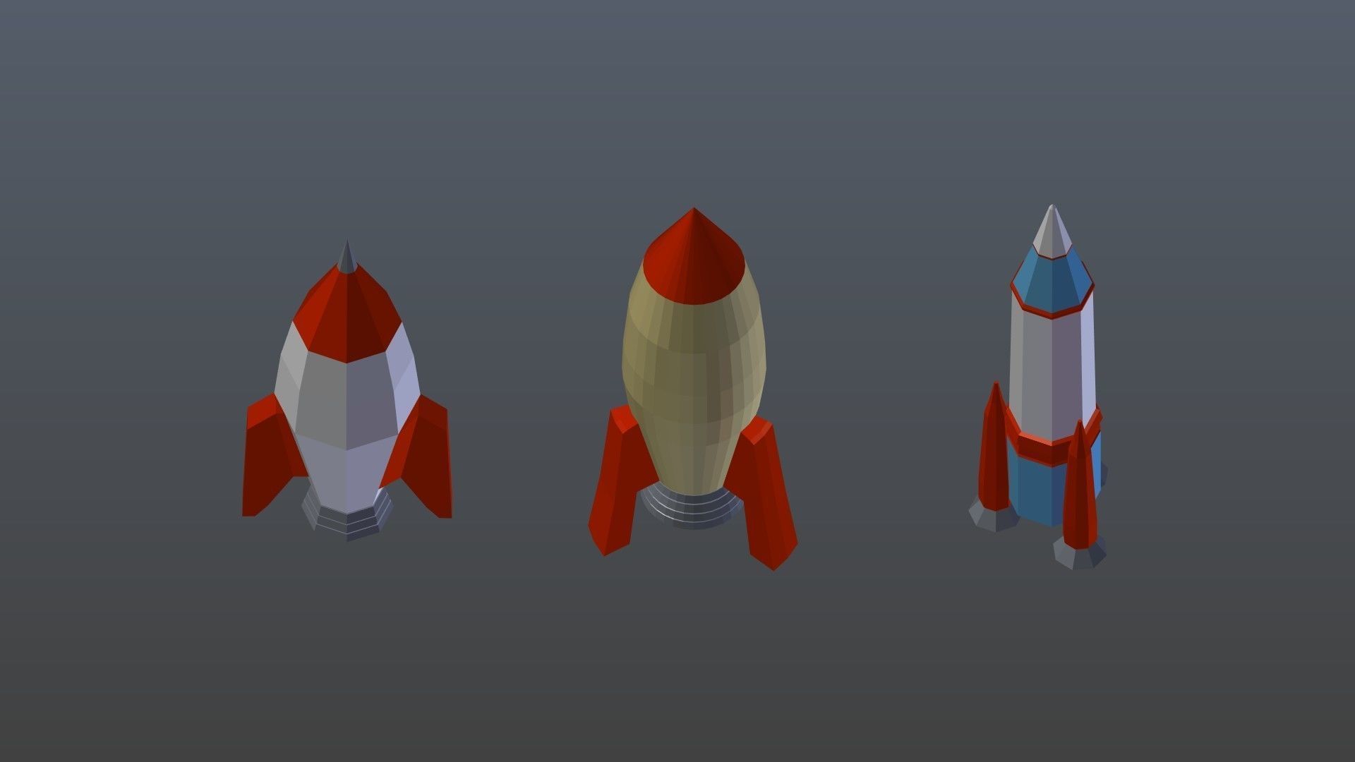 3D model Low poly rockets VR / AR / low-poly | CGTrader