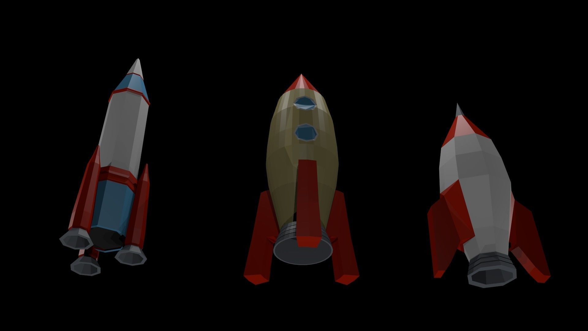 3D model Low poly rockets VR / AR / low-poly | CGTrader