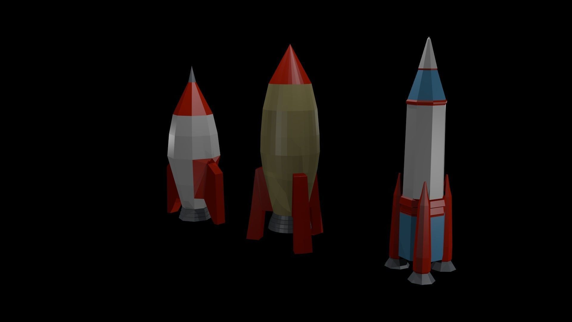 3D model Low poly rockets VR / AR / low-poly | CGTrader