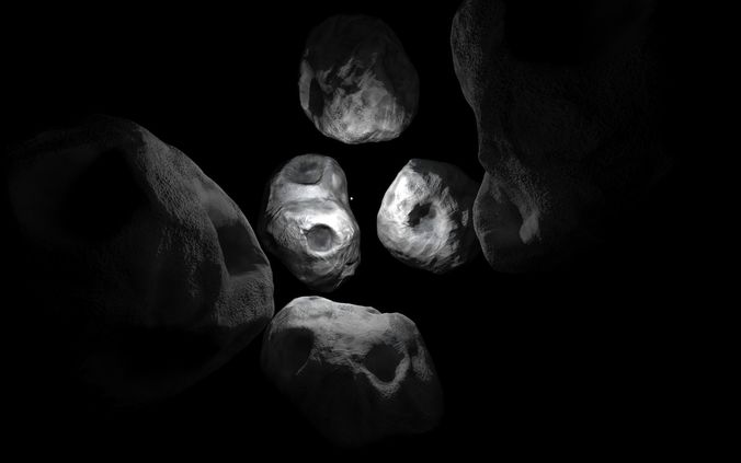 3D model Asteroid pack VR / AR / low-poly | CGTrader