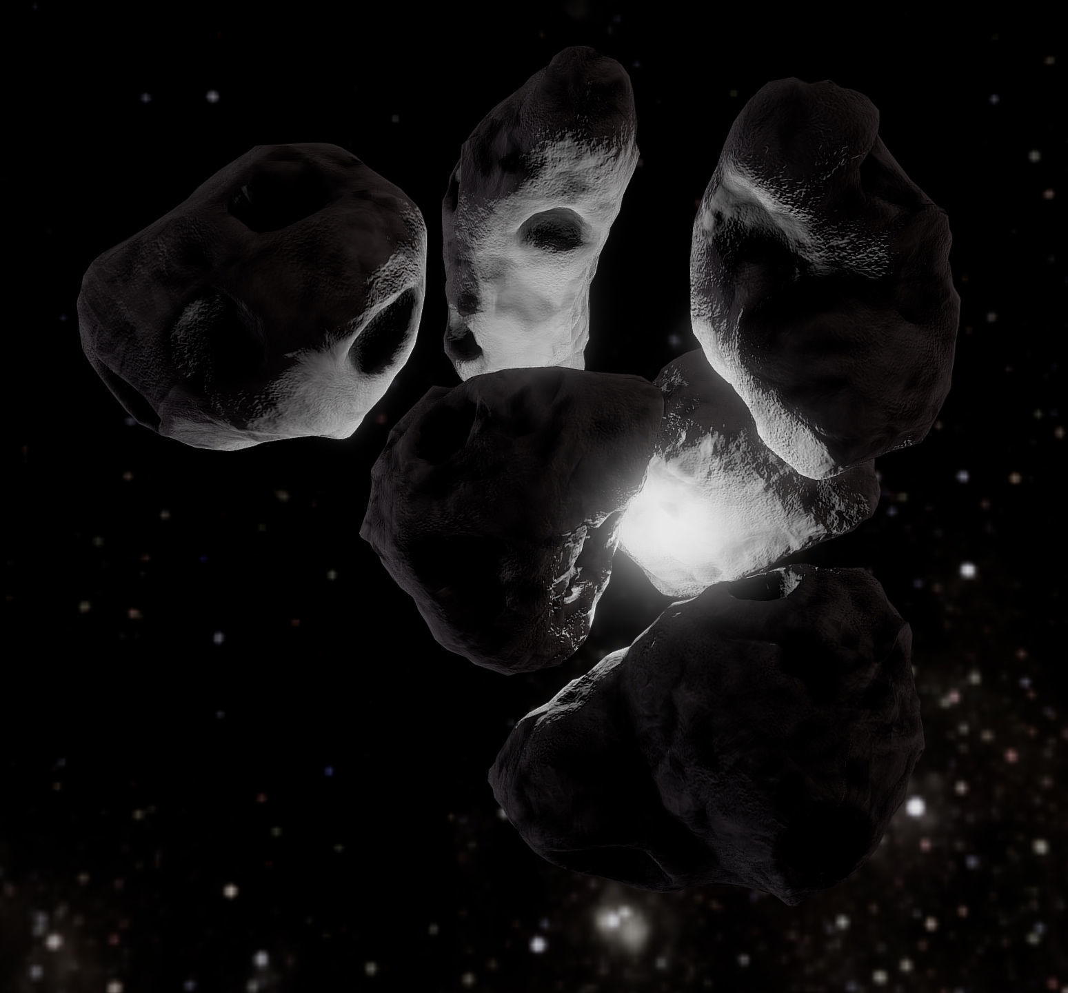 3D model Asteroid pack VR / AR / low-poly | CGTrader