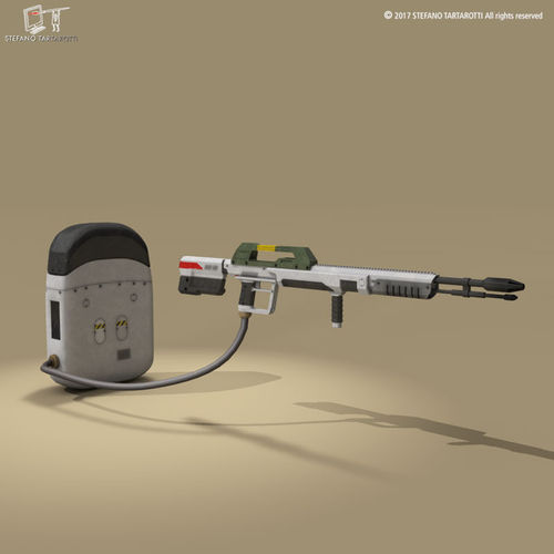 Sci-fi flamethrower 3D model | CGTrader