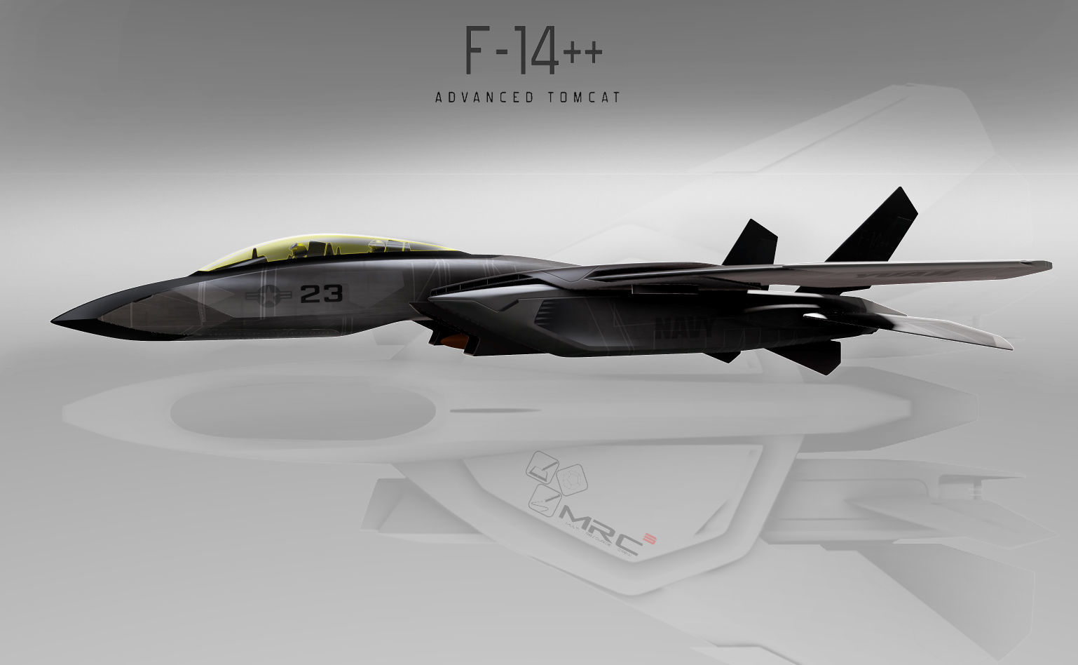 3D model F-14 stealth concept VR / AR / low-poly | CGTrader