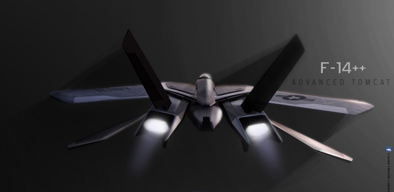 3D model F-14 stealth concept VR / AR / low-poly | CGTrader
