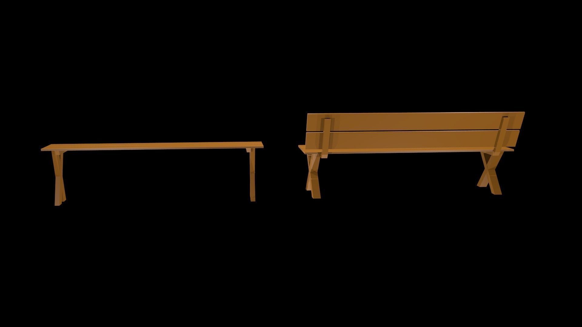 3D model Low poly benches VR / AR / low-poly | CGTrader