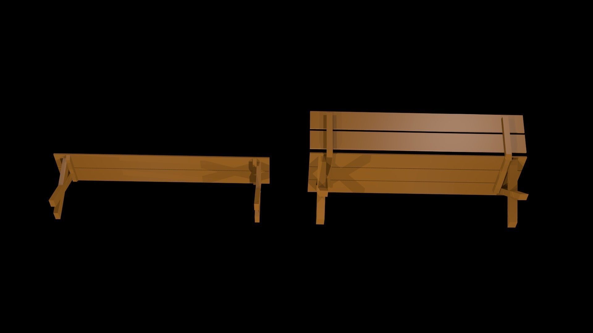 3D model Low poly benches VR / AR / low-poly | CGTrader