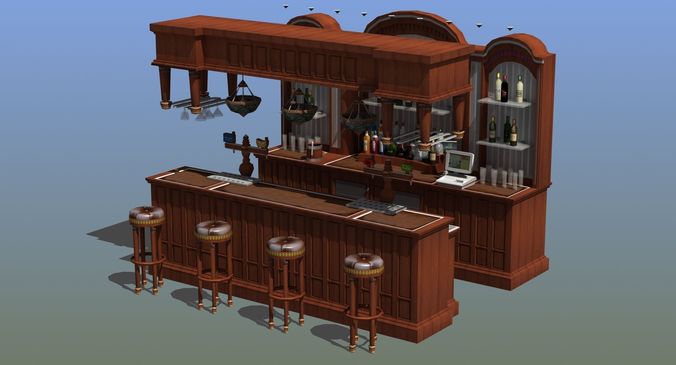 Saloon Bar 3D model | CGTrader