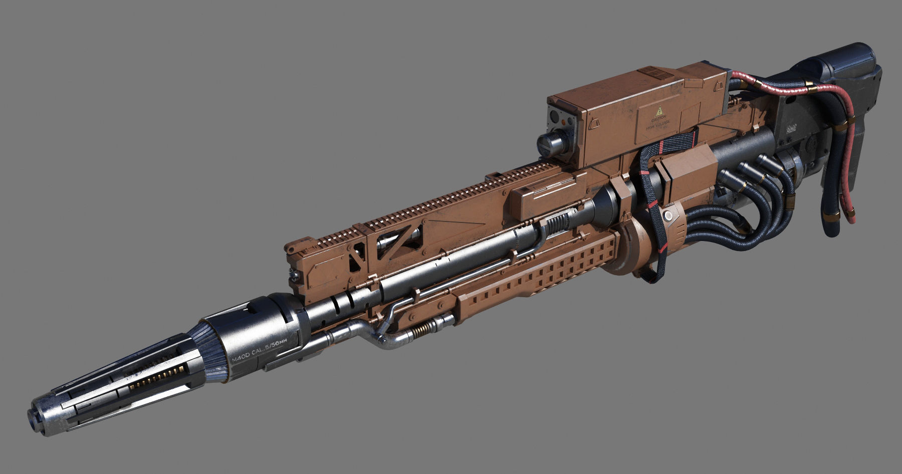 RailGun futuristic weapon 3D model | CGTrader