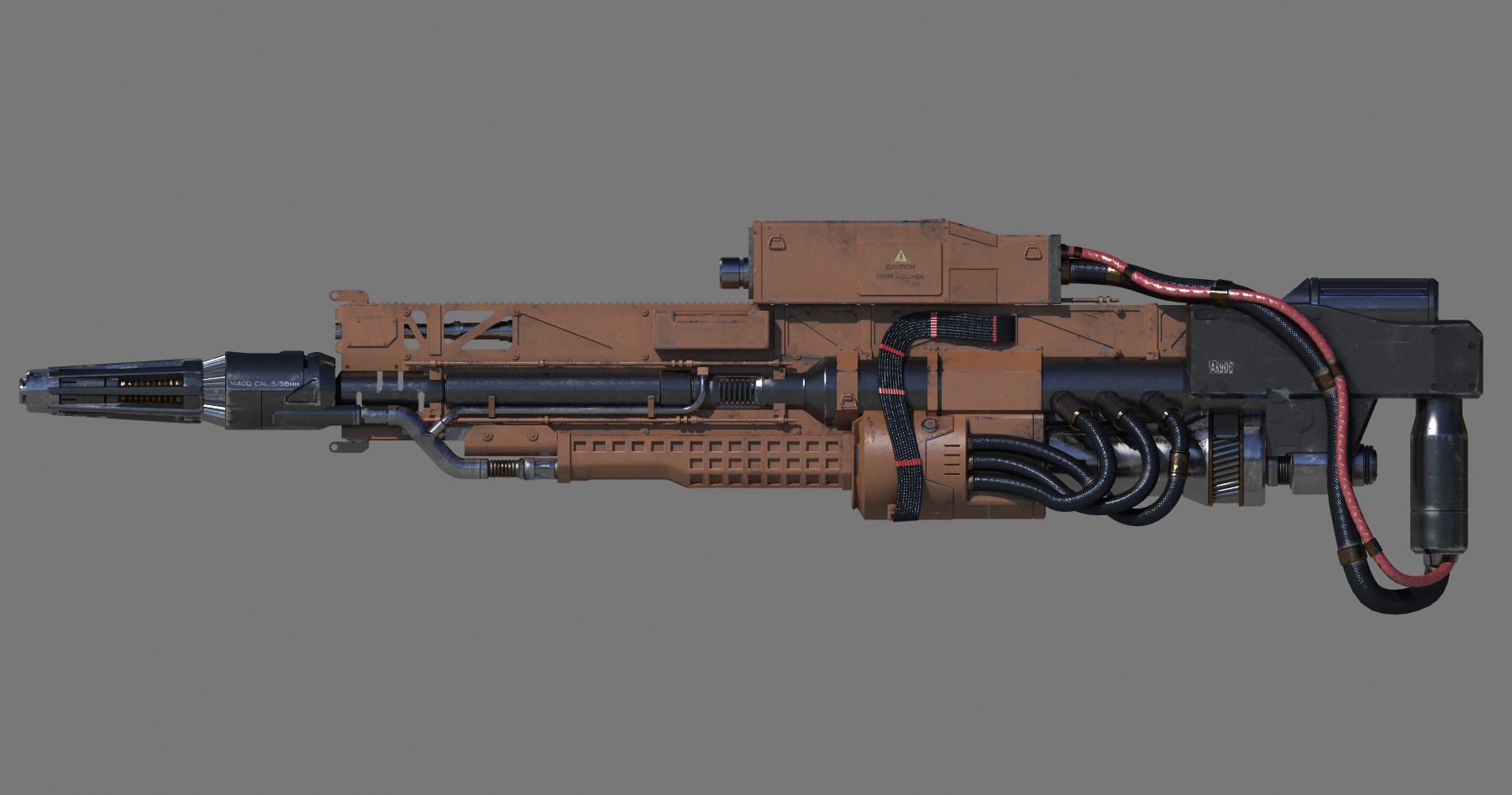 RailGun futuristic weapon 3D model | CGTrader