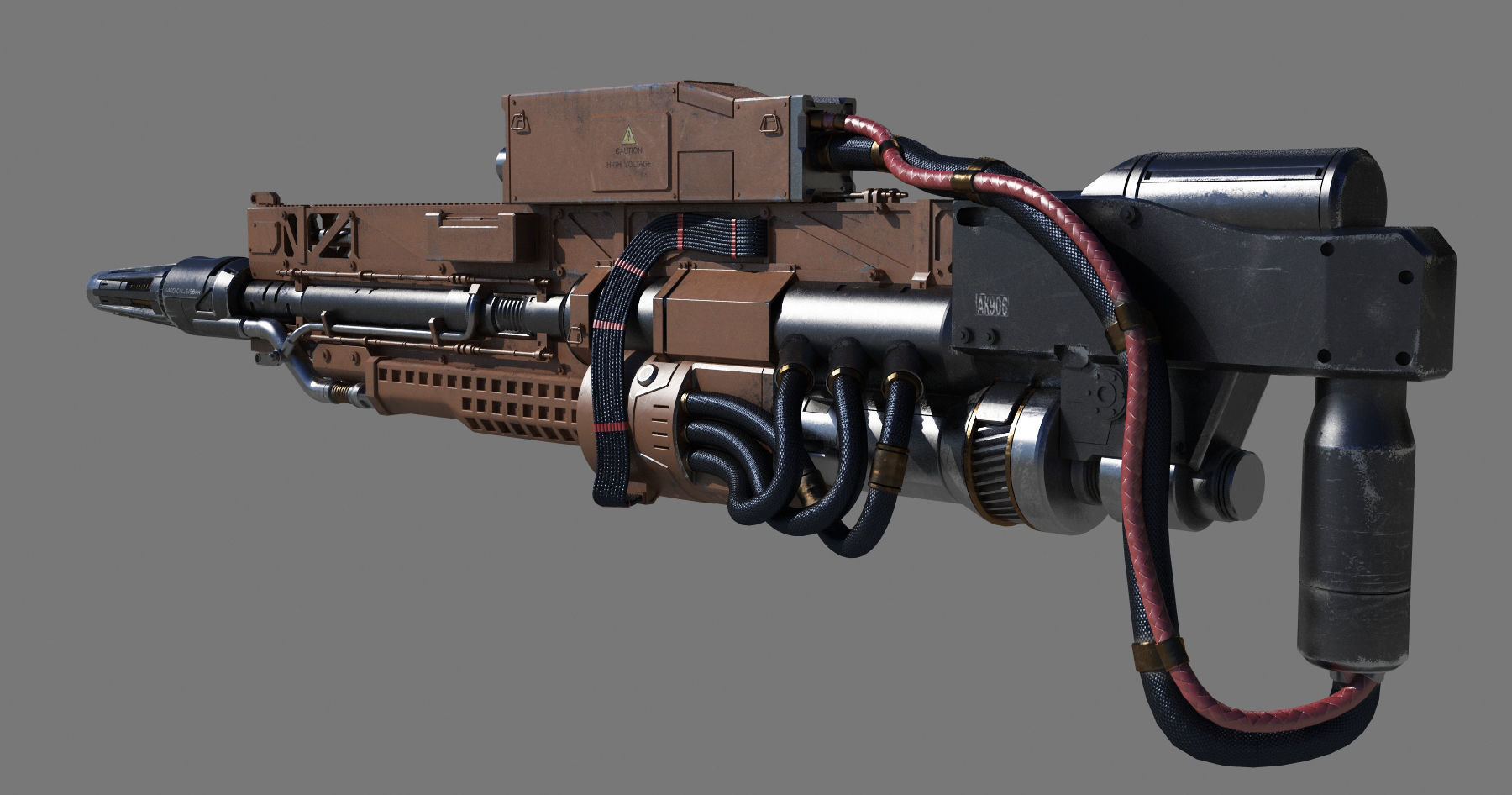 RailGun futuristic weapon 3D model | CGTrader