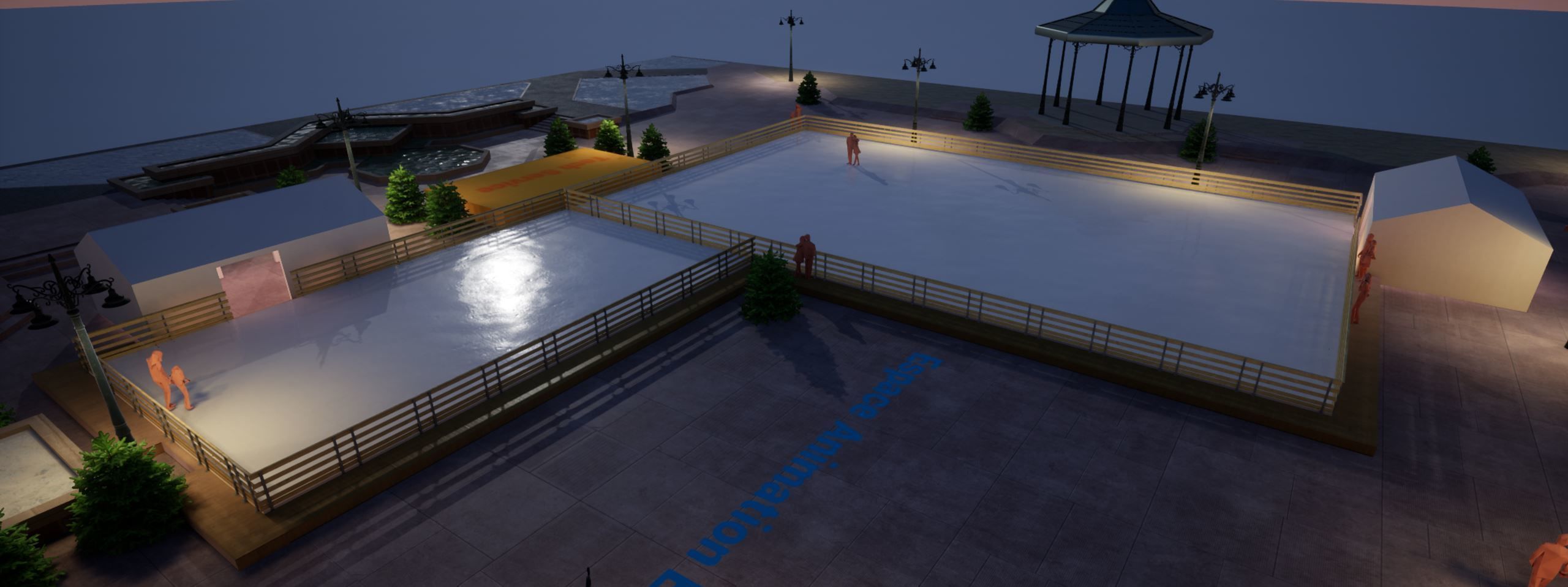 3D model Modular Ice Rink Fences VR / AR / low-poly | CGTrader