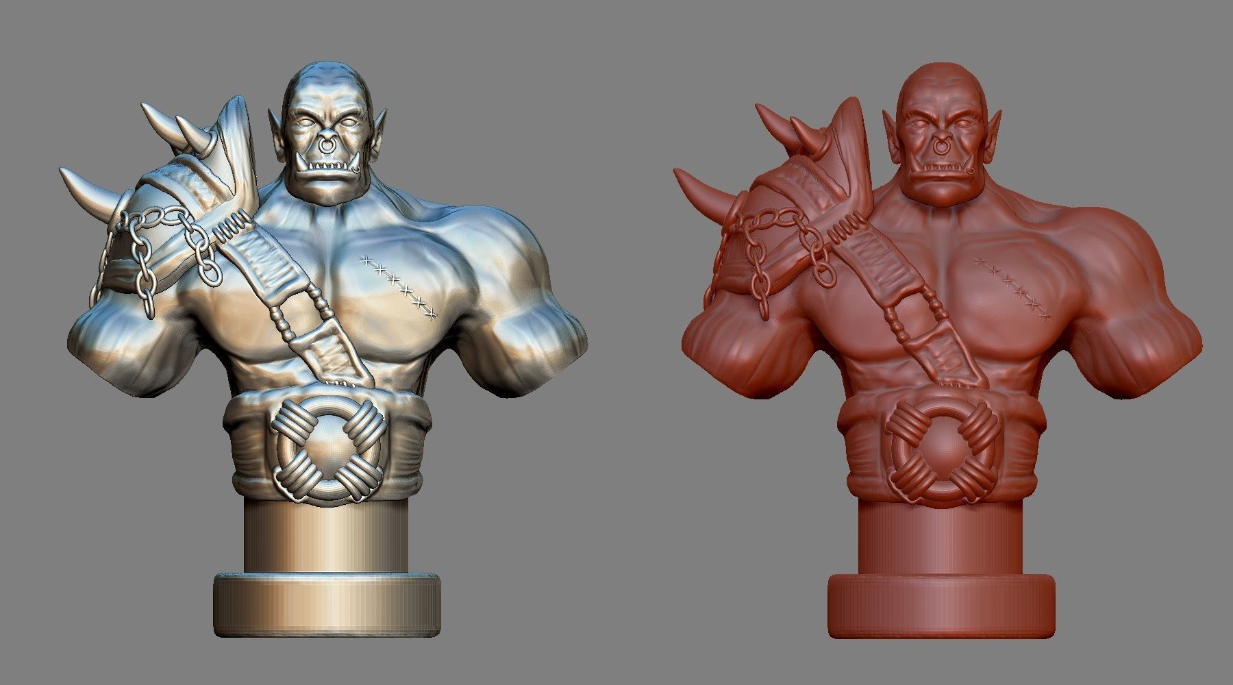 Armored Orc Warrior Printable 3D model 3D model 3D printable | CGTrader