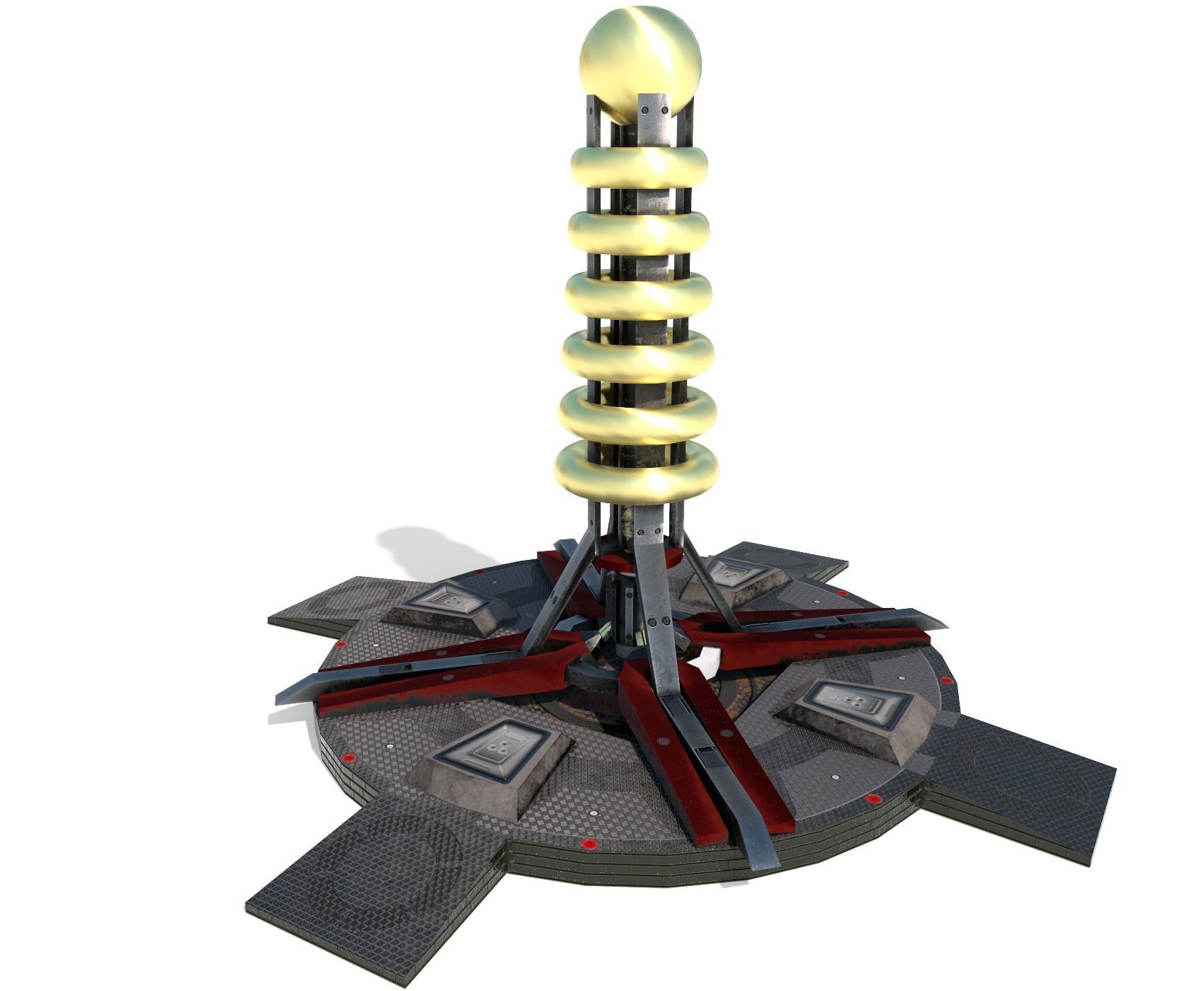3D model tesla coil tower - Game Ready - VR AR VR / AR / low-poly ...