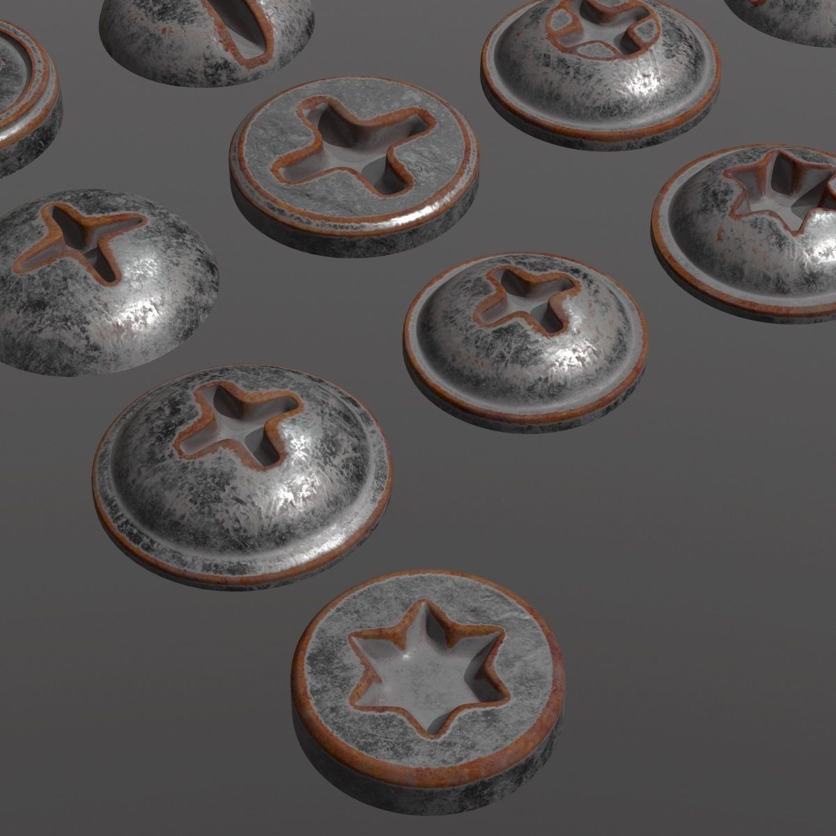 Screw Heads Collection 3D model | CGTrader