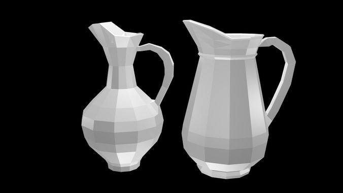3D model Low poly pitchers VR / AR / low-poly | CGTrader