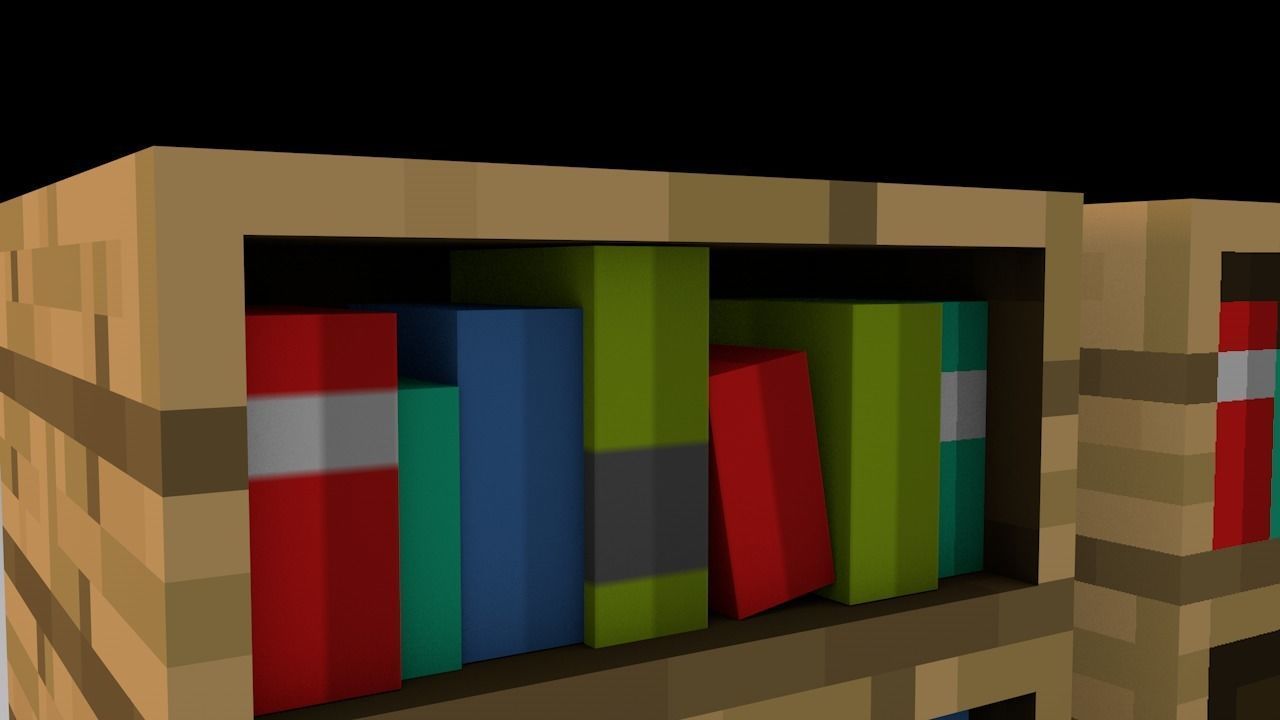 3D model 3D Minecraft Bookshelf VR / AR / low-poly | CGTrader