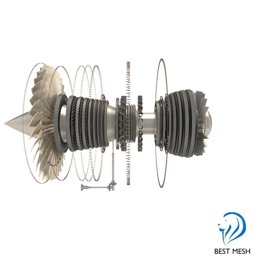 D-18T turbofan engine 3D Model OBJ FBX BLEND - CGTrader.com