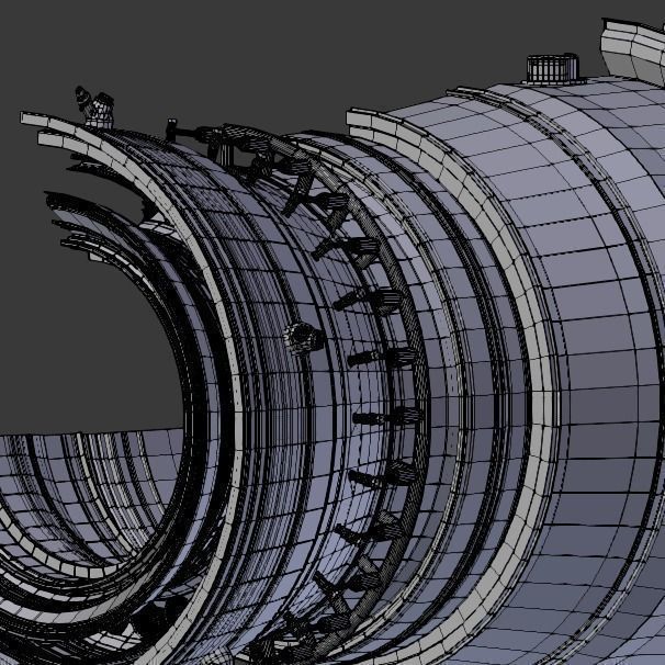 D-18T turbofan engine cutaway 3D model | CGTrader