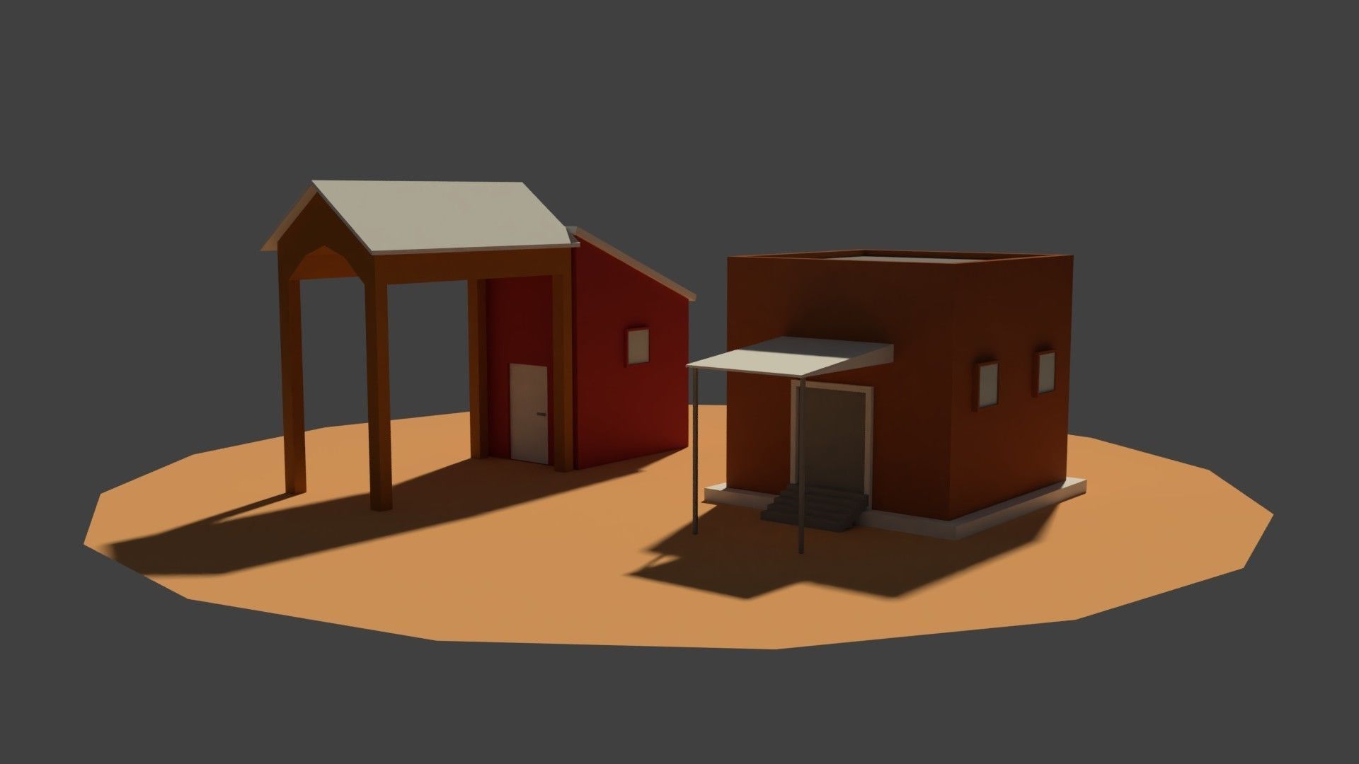 3D model Low Poly Farm Sheds VR / AR / low-poly | CGTrader
